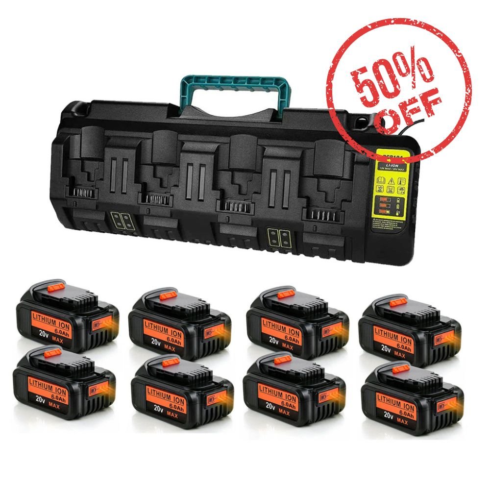 Dewalt 20V 6.0Ah Battery Replaceemnt DCB203 Li-ion Battery 8 Pack With ...