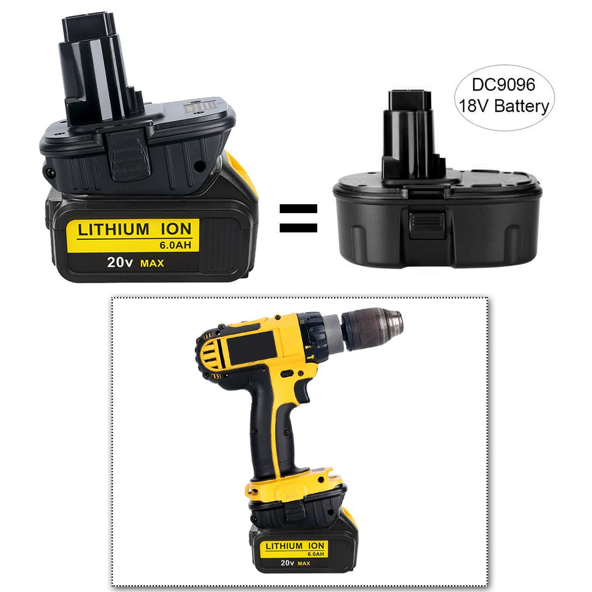 For Dewalt 18v to 20v Adapter | DCA1820 Battery Converter — Vanon ...