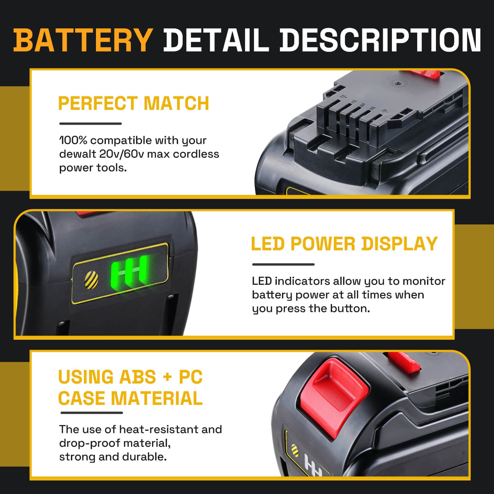 For Dewalt DCB609 20V/60V MAX FLEXVOLT Li-Ion 12.0Ah Battery DCB609-2 ...