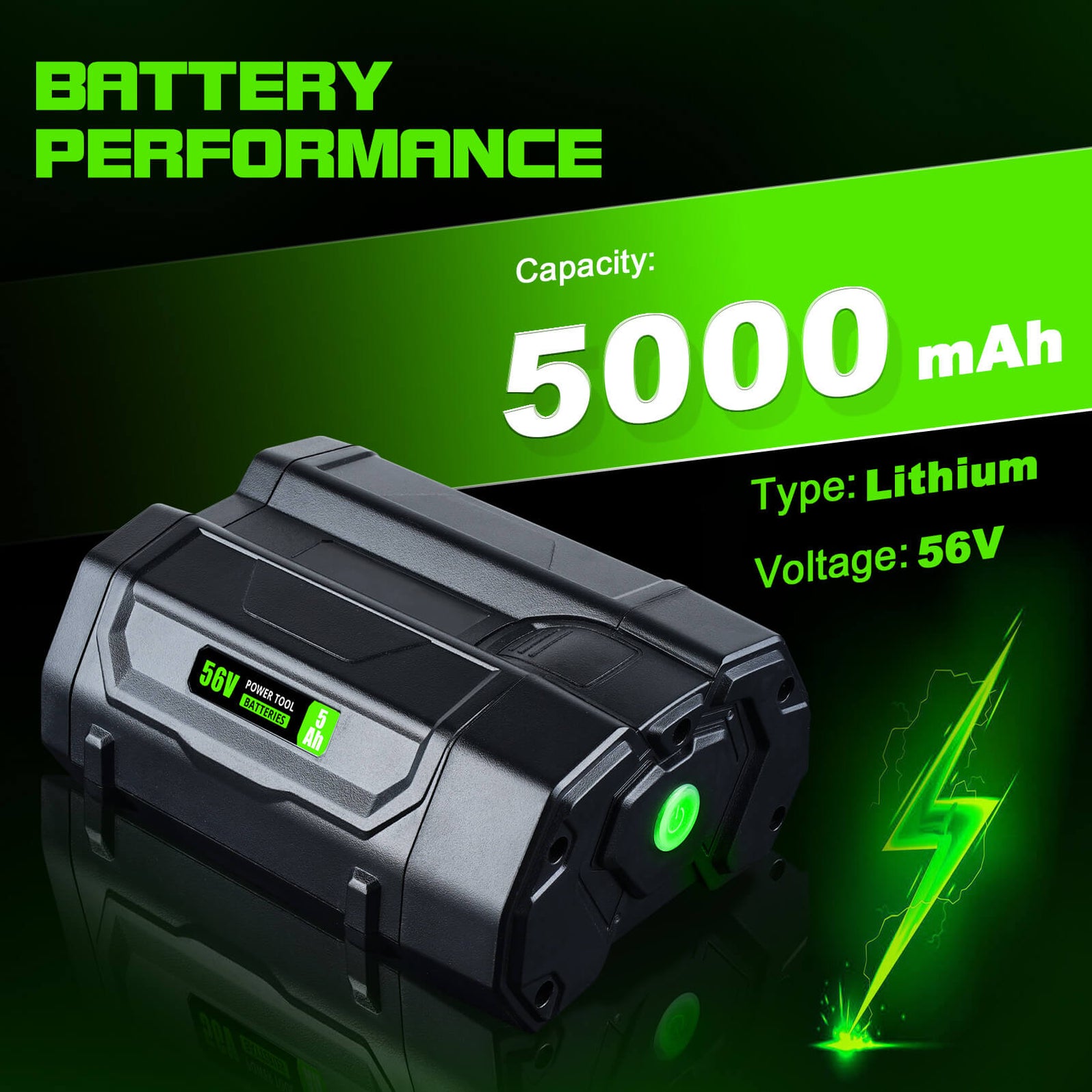 For EGO Battery 56V 5.0Ah | Compatible with All Power 56V EGO Power+ T ...